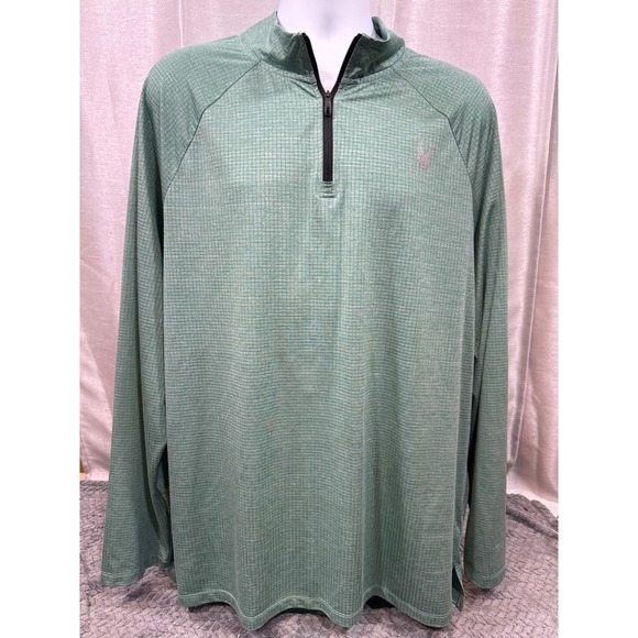 Spyder | Shirts | Spyder Active Mens Xxl Green Proweb Quarter Zip Grid ...